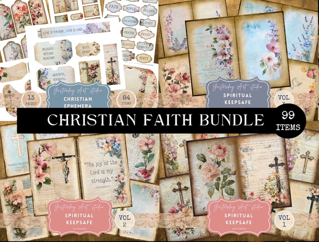 Prayer Journal Kit BUNDLE Devotional Journal Faith Scripture Christian ...