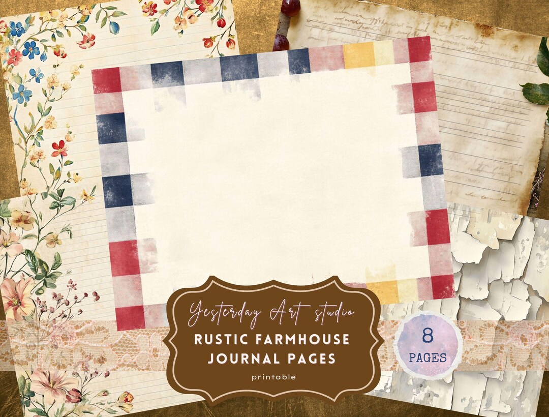 Rustic Farmhouse Junk Journal Kit, Vintage Farm Ephemera, Country ...