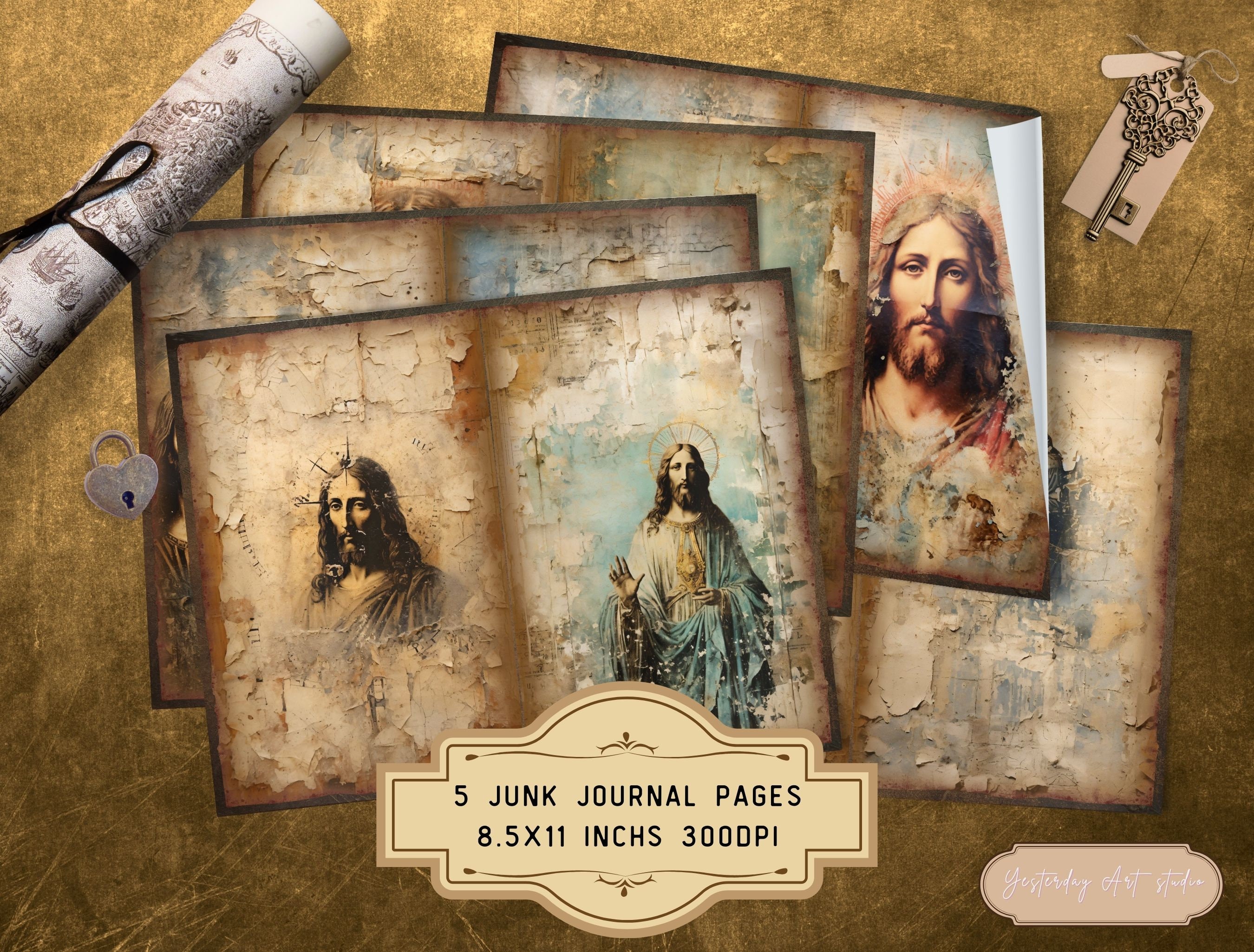 Jesus Christmas Junk Journal Page Digital Scrapbook Paper Kit Jesus ...