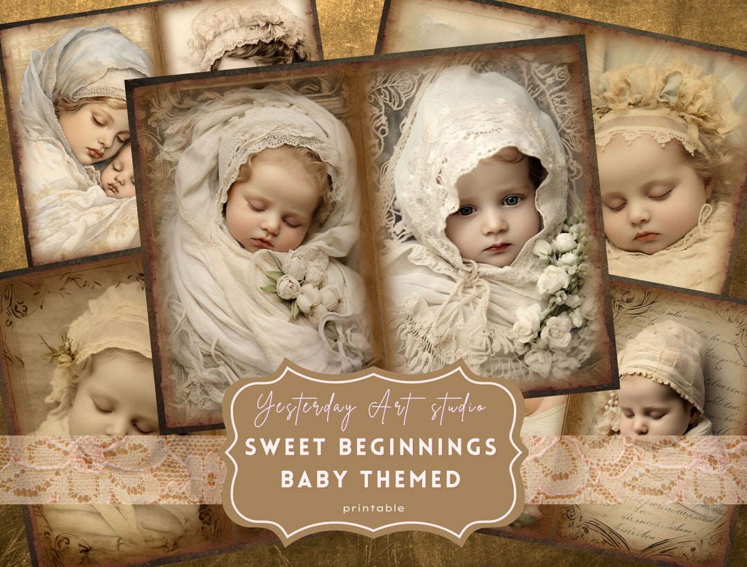 Baby Themed Junk Journal Printable Papers Digital Scrapbook Paper Kit ...