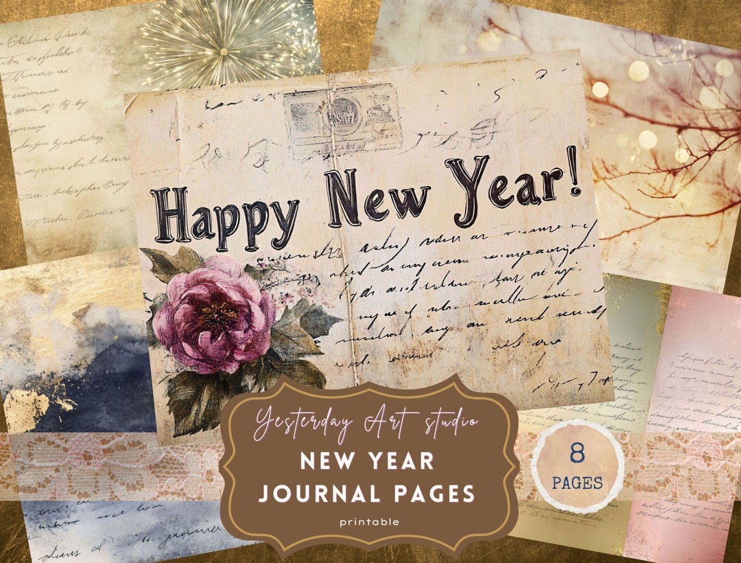 New Year Eve Junk Journal Printable Papers Happy New Year Junk Journal ...