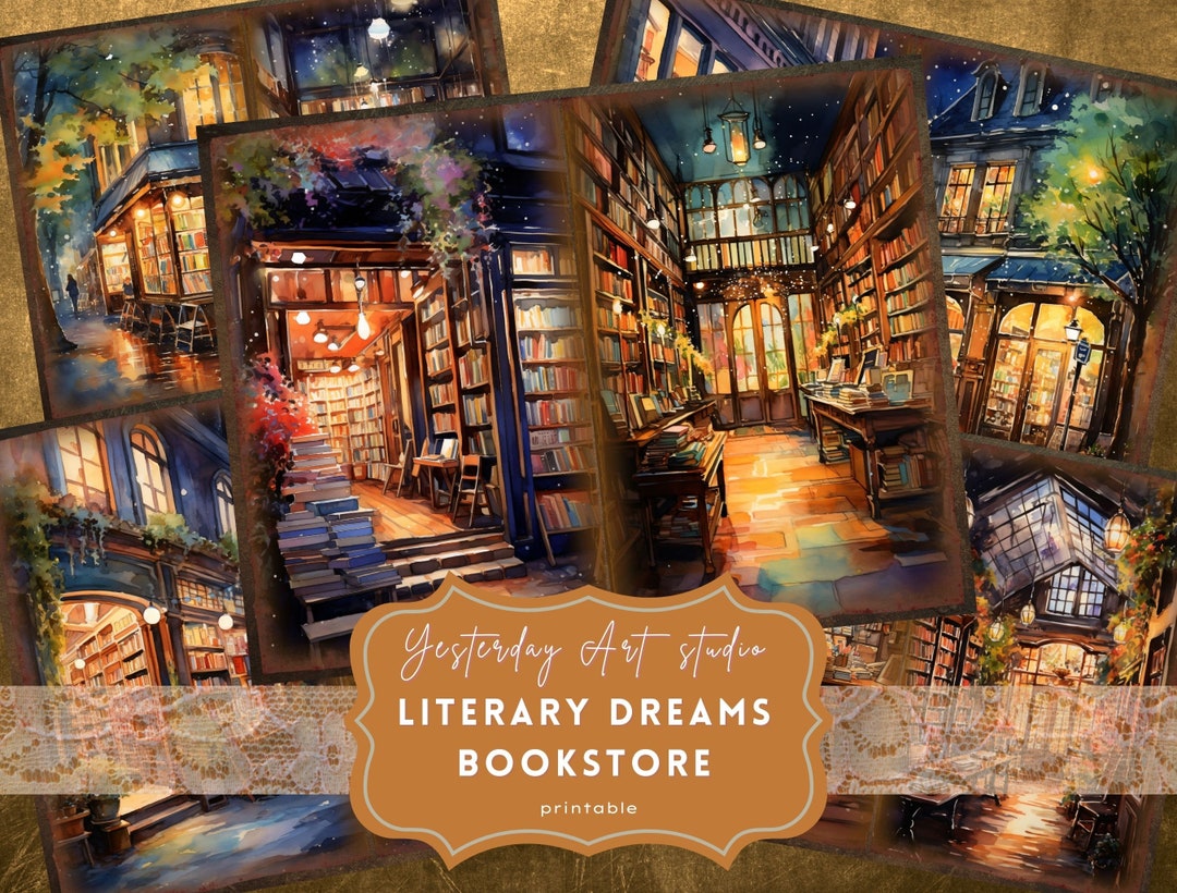 Bookstore Junk Journal Page Digital Scrapbook Paper Kit Bookstore at ...