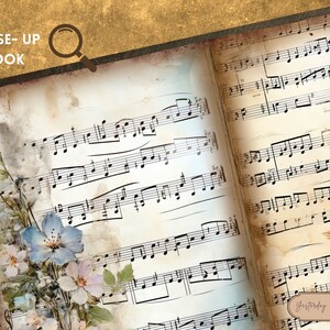 Vintage Music Notes Junk Journal Pages Ephemera Digital Scrapbook Paper ...