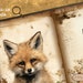 Fox Journal Pages Printable Ephemera Digital Scrapbook Fox Paper Kit ...