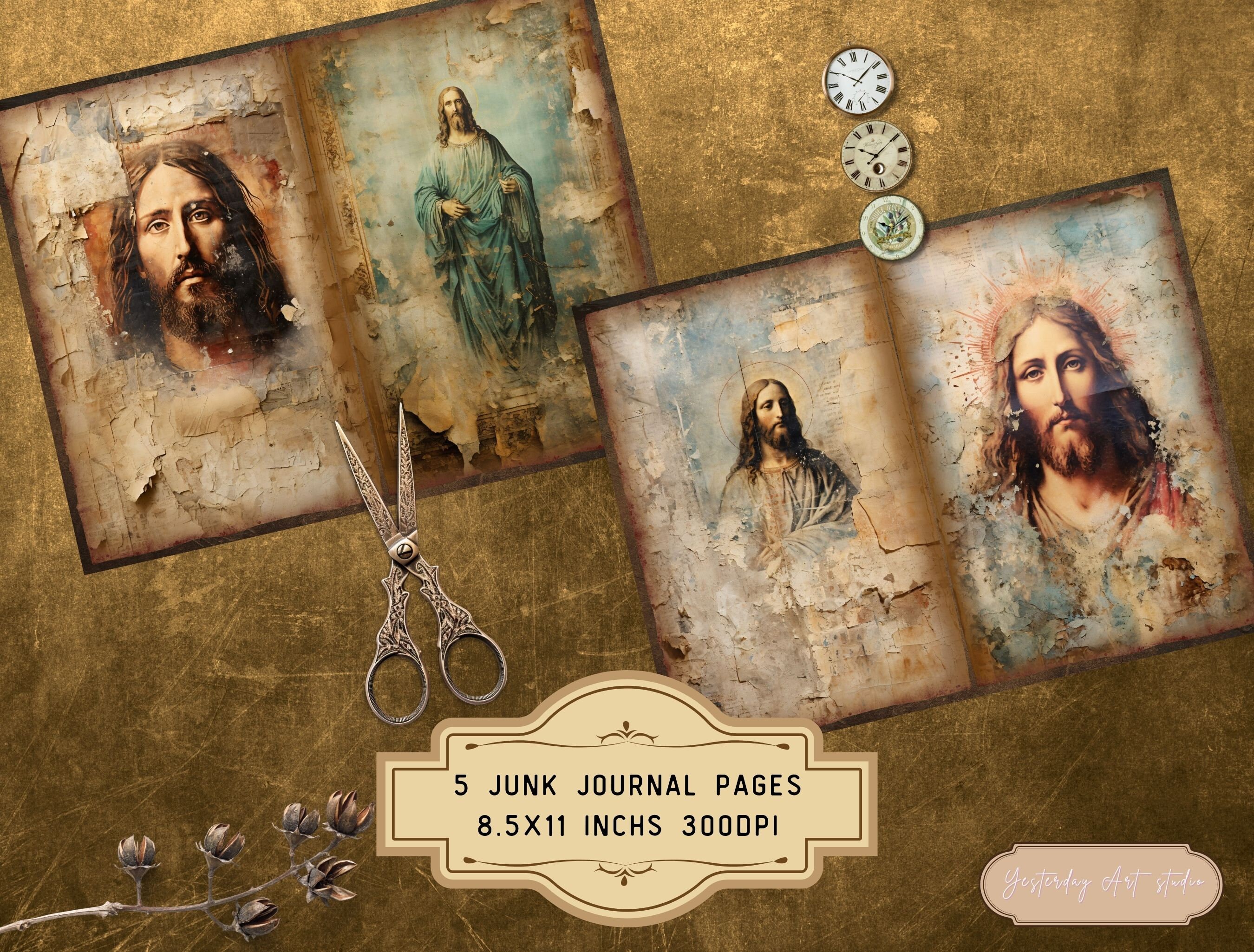 Jesus Christmas Junk Journal Page Digital Scrapbook Paper Kit Jesus ...