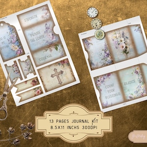 Prayer Journal Kit BUNDLE Devotional Journal Faith Scripture Christian ...