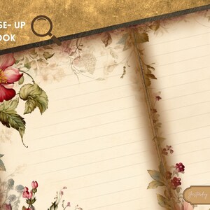 Vintage Floral Journal Pages Shabby Junk Journal Kit Line Blank Papers ...