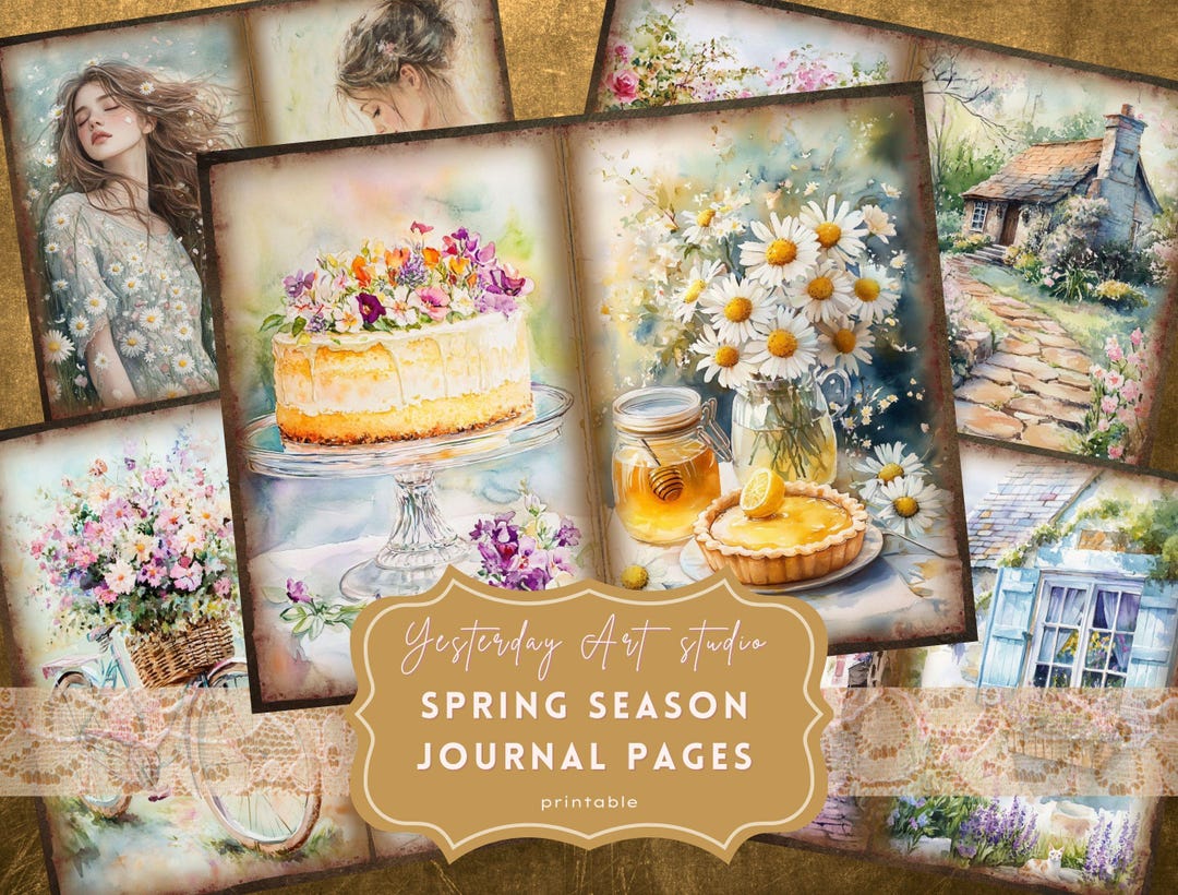 Spring Junk Journal Kit, Wildflowers Easter Ephemera, Cottagecore ...