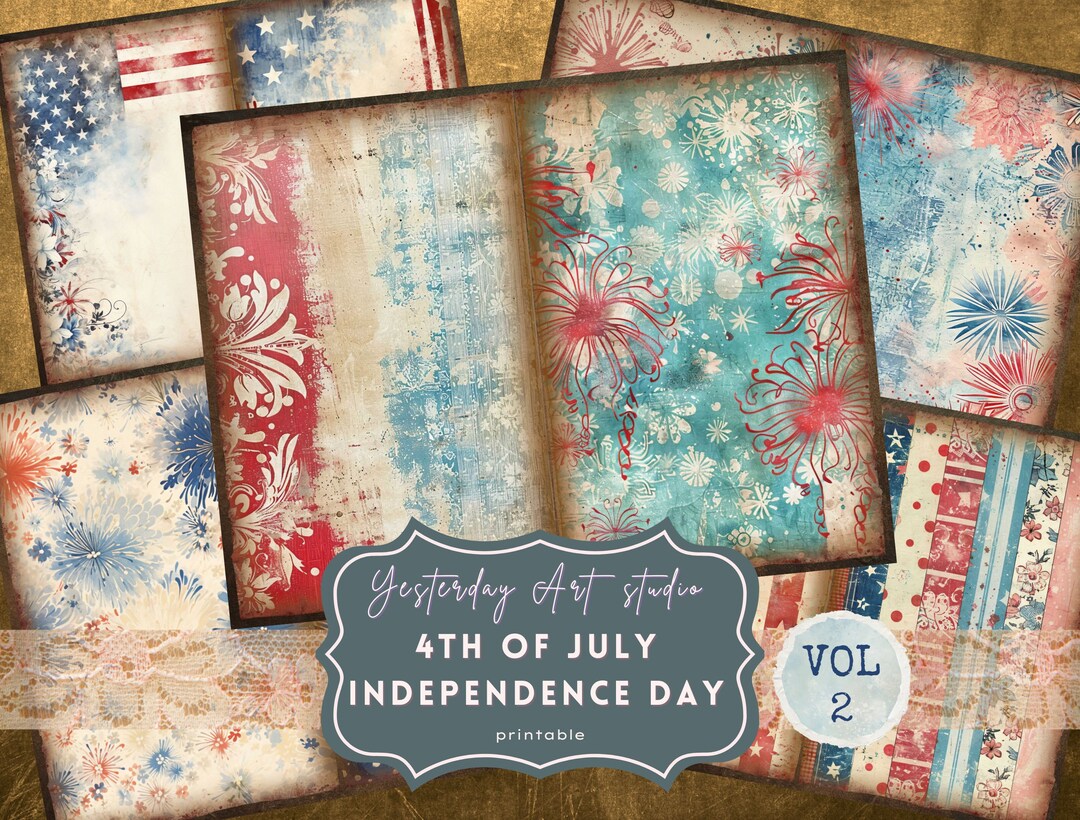 4th of July Junk Journal Kit USA Holiday Ephemera Patriotic Scrapbook ...