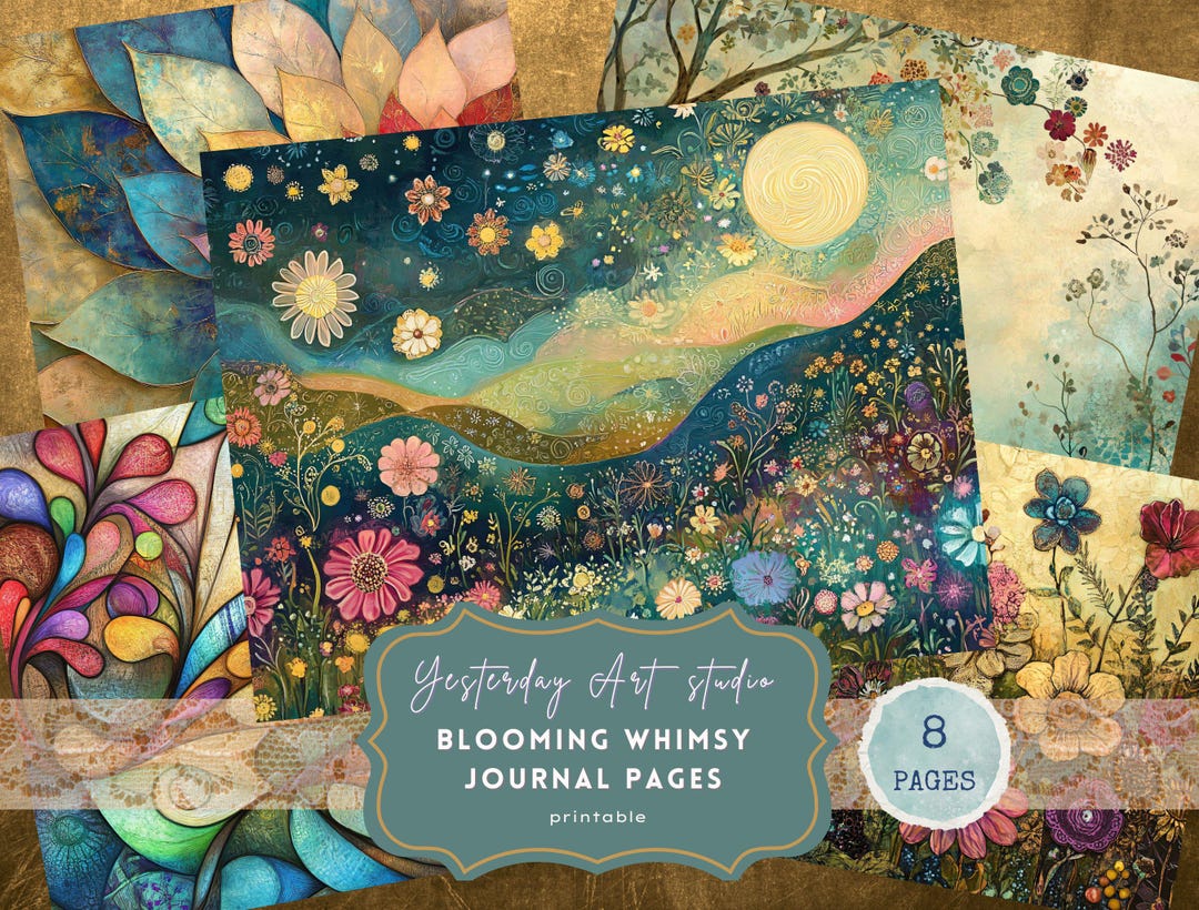 Blooming Whimsy Junk Journal Pages Whimsical & Floral Junk Journal Kit ...