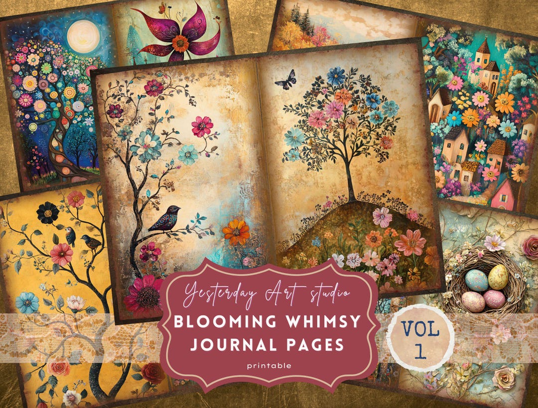 Blooming Whimsy Junk Journal Pages Whimsical & Floral Junk Journal Kit ...