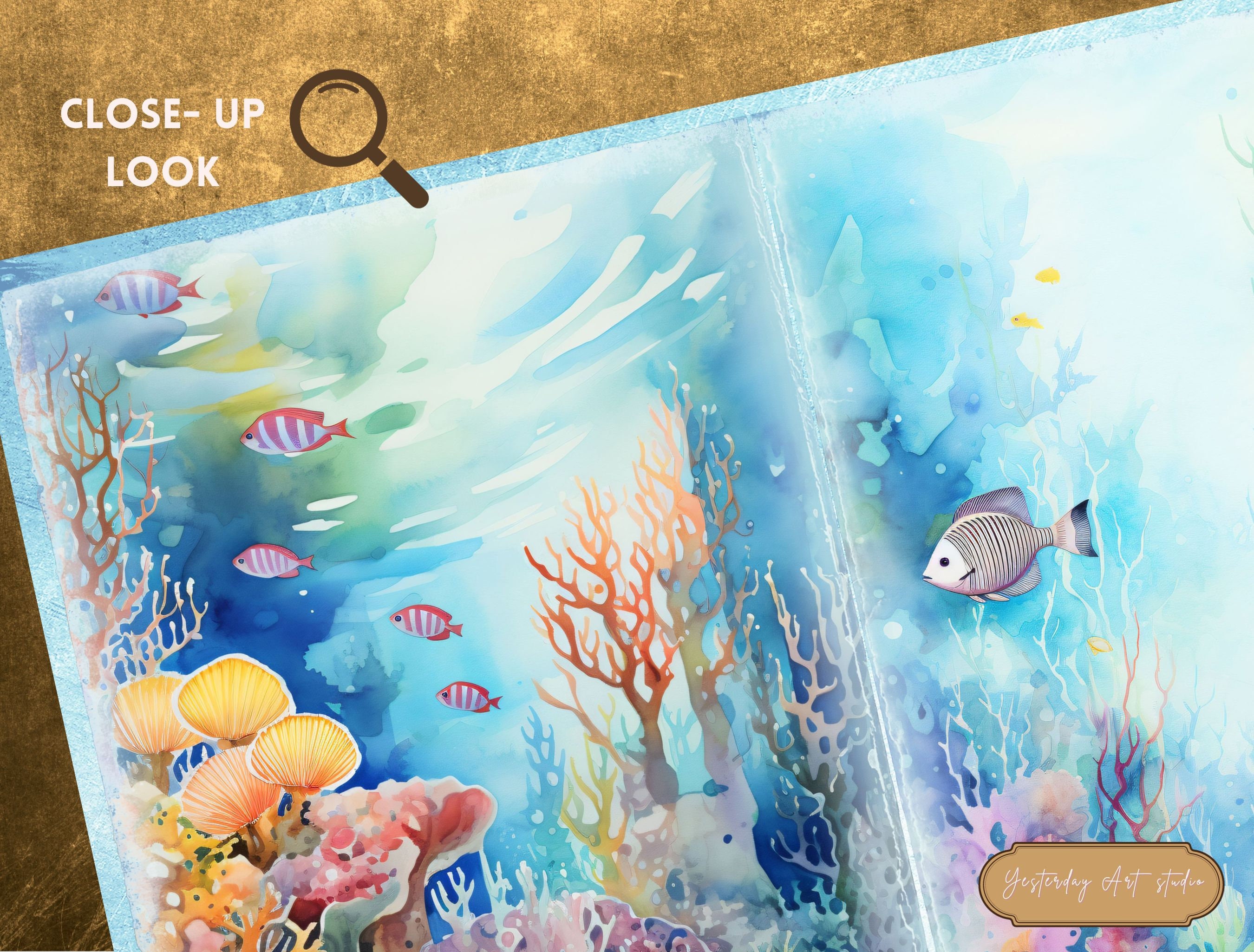 Undersea World Junk Journal Pages Digital Scrapbook Paper Kit Ephemera ...