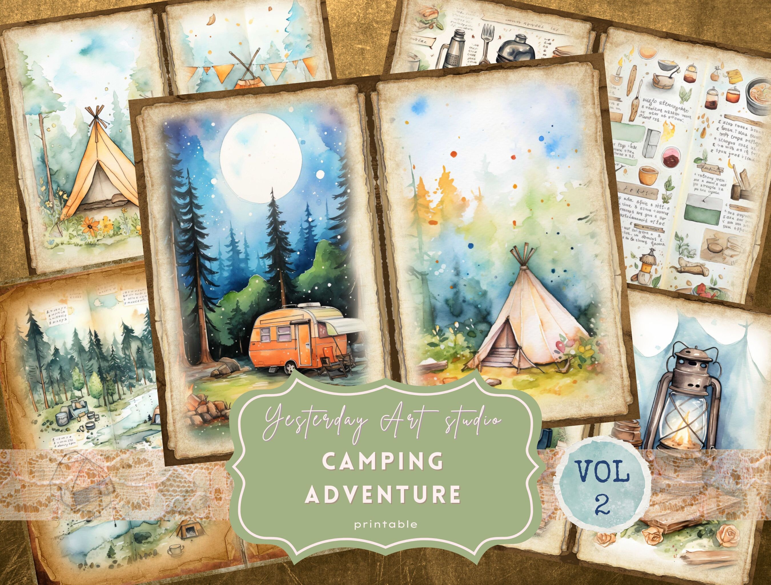 Camping Junk Journal Printables Traveler Printable Junk Journal Kit ...