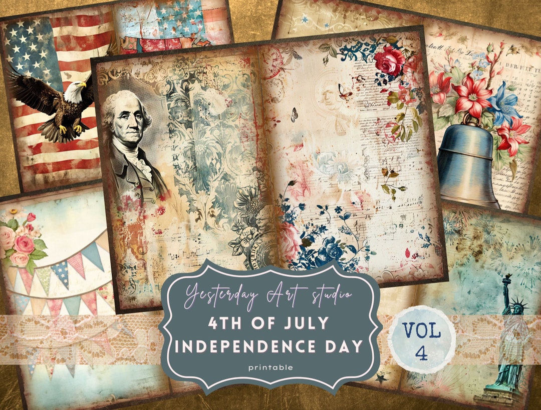 4th of July Junk Journal Kit USA Holiday Ephemera Patriotic Scrapbook ...