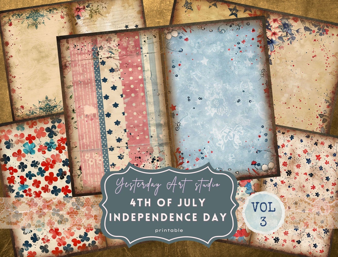 4th of July Junk Journal Kit USA Holiday Ephemera Patriotic Scrapbook ...