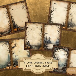 Halloween Junk Journal Printable Backgrounds Papers Halloween Forest ...
