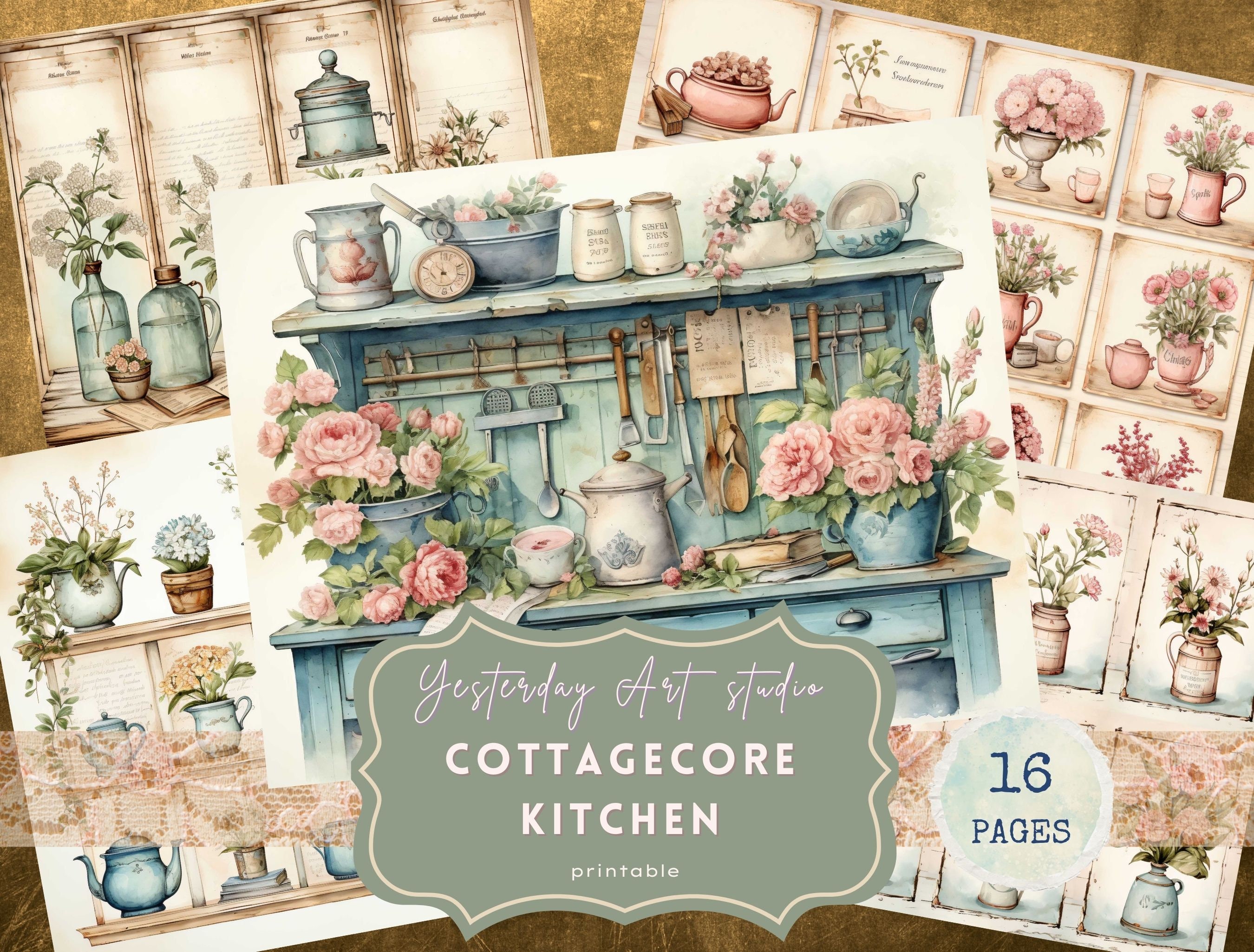 Cottagecore Kitchen Junk Journal Pages Country Kitchen Junk Journal Kit ...