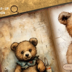 Junk Journal Printable Bears Pages Bear Ephemera Digital Scrapbook ...