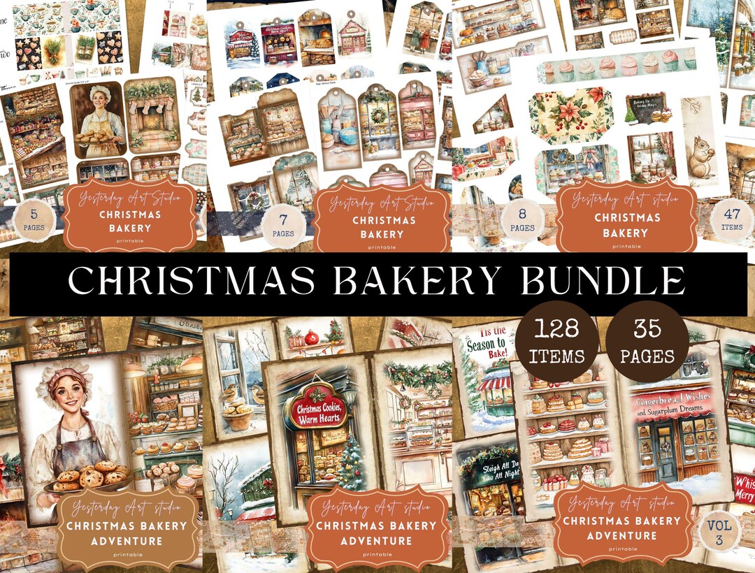 Christmas Bakery Journal BUNDLE Hot Cocoa Gingerbread Bakery Christmas ...