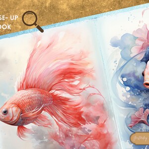 Beautiful Undersea Fish Junk Journal Pages Digital Scrapbook Paper Kit ...