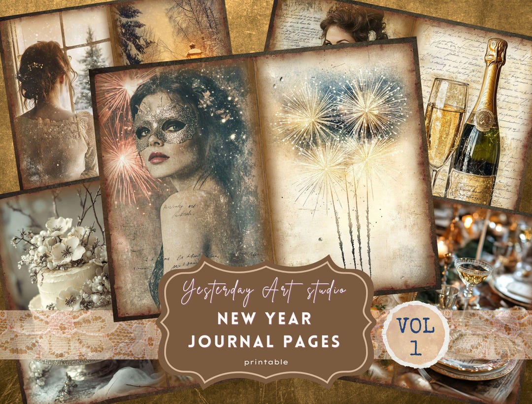 New Year Eve Junk Journal Printable Papers Happy New Year Junk Journal ...
