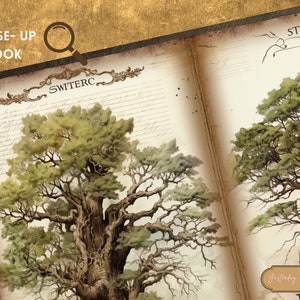 Old Forest Tree Junk Journal Pages Digital Scrapbook Paper Kit Vintage ...