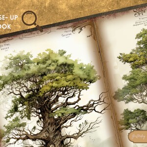 Old Forest Tree Junk Journal Pages Digital Scrapbook Paper Kit Vintage ...