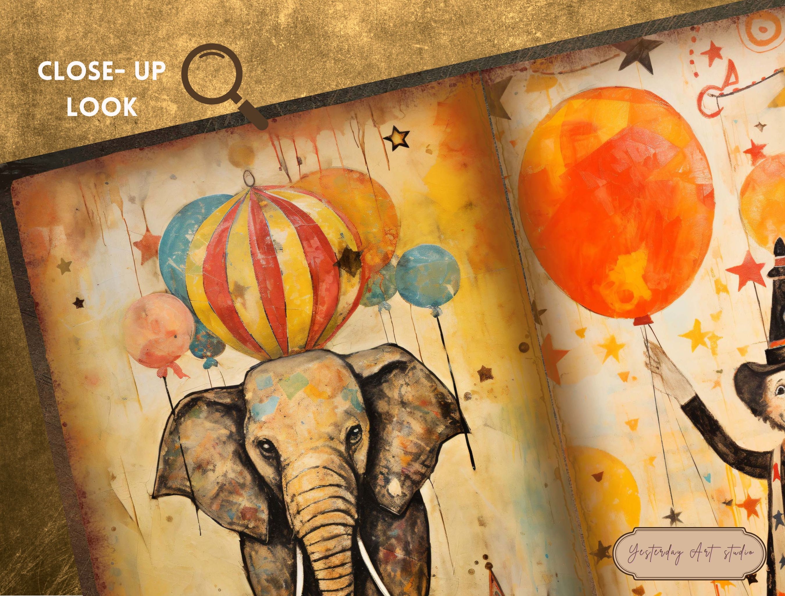 Circus Junk Journal Pages Vintage Circus Ephemera Digital Scrapbook ...