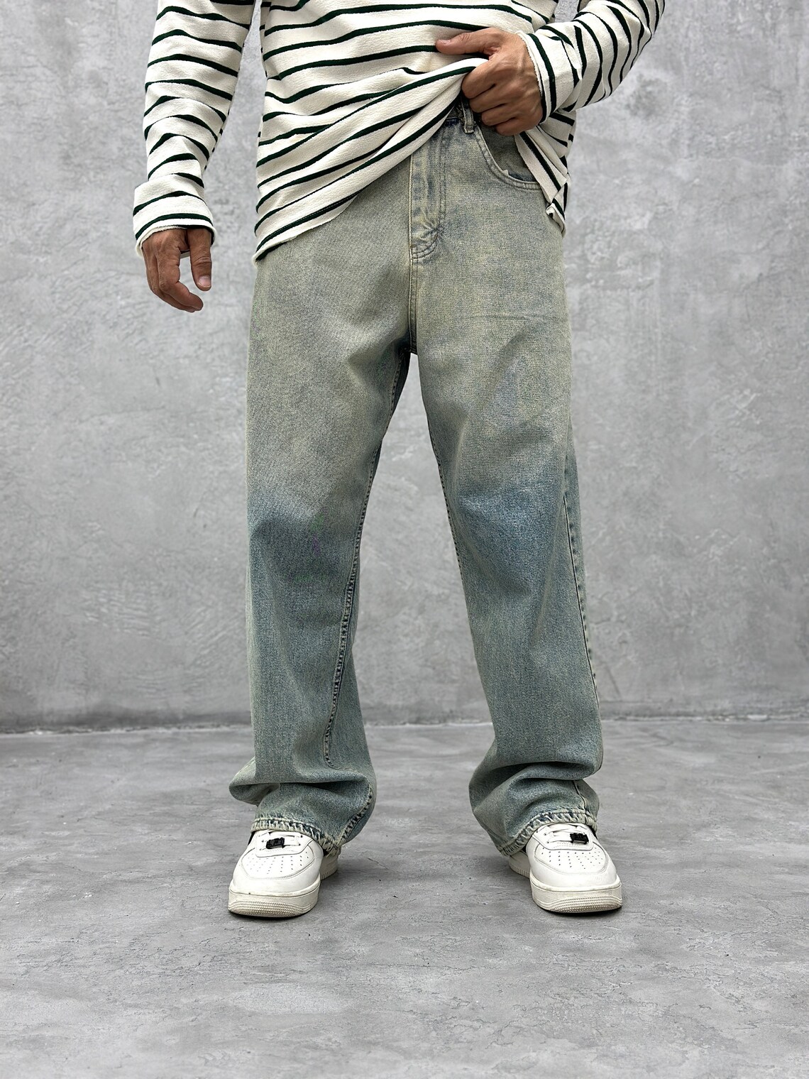 Baggy Jeans , Vintage Jeans for Man , Retro 90s, Loose Fit , High ...