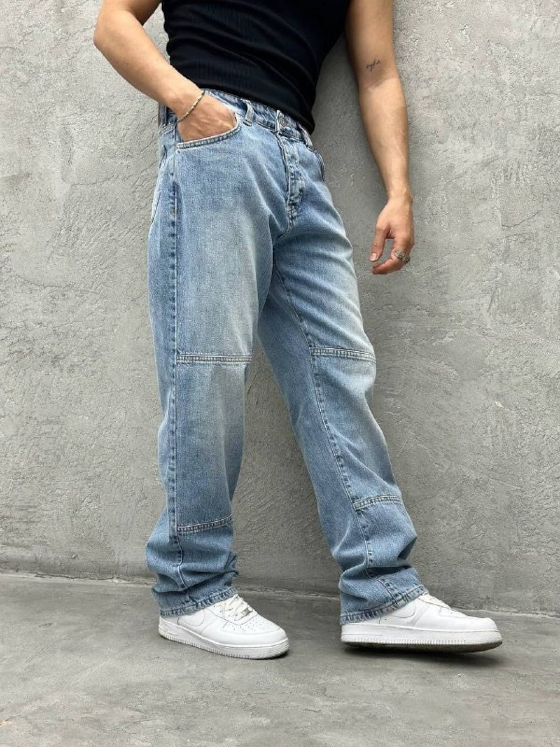 Mens' Baggy Jeans Baggy Jeans for Men Oversized Blue Pants Men Men ...