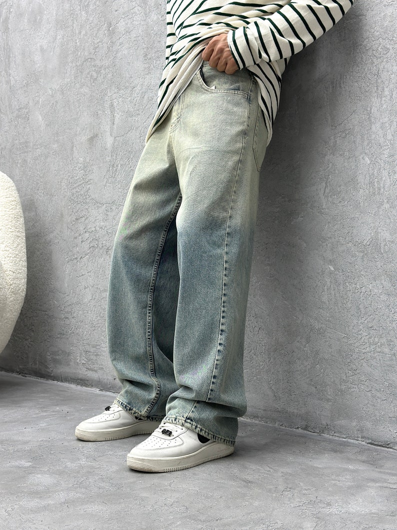Baggy Jeans , Vintage Jeans for Man , Retro 90s, Loose Fit , High ...