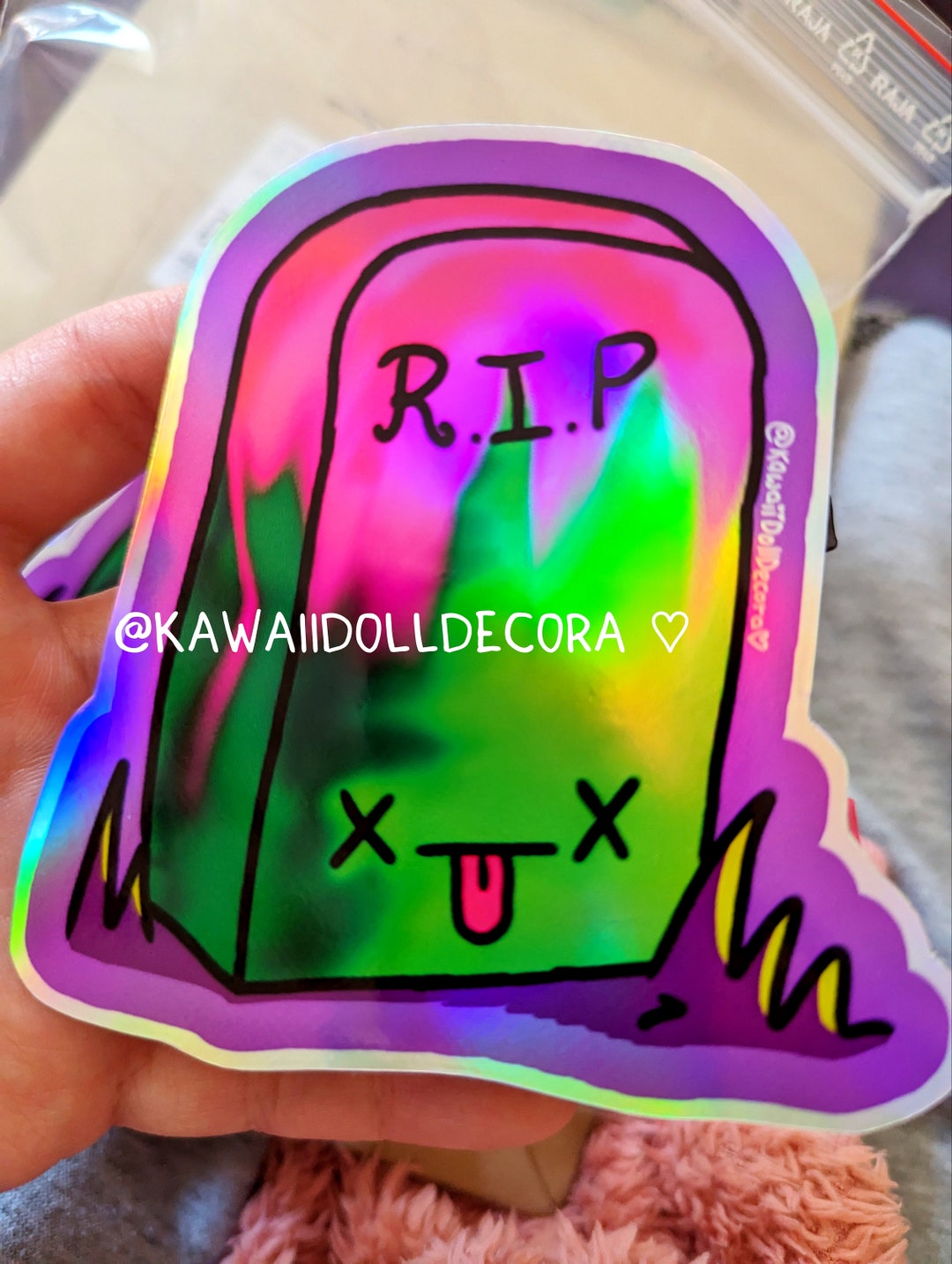 Holographic Gravestone Sticker - Etsy