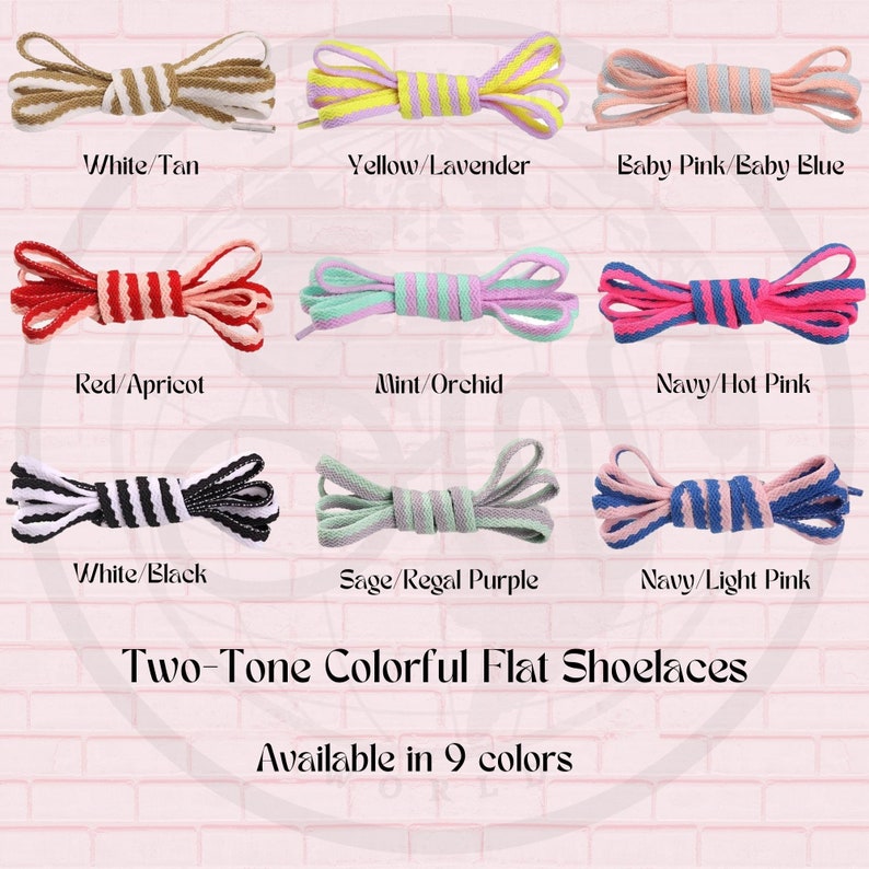 Colorful Double Tone Flat Popular Shoelaces 5/16 Inch Catchy Pattern ...