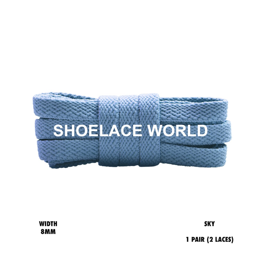 Sky Flat Shoelaces 8mm Laces Ships Out From the USA Next Day - Etsy