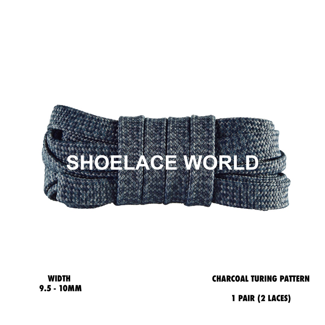 Charcoal Turing Pattern Two Tone Flat Shoelaces 9.5 - 10mm Colorful ...
