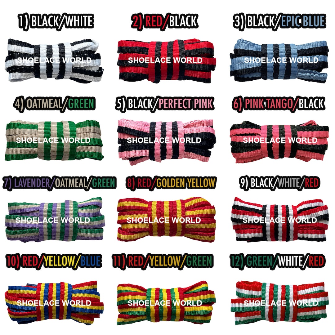 Multicolor Flat 45 Inches Shoelaces 10mm Colorful Pattern Laces Ships ...
