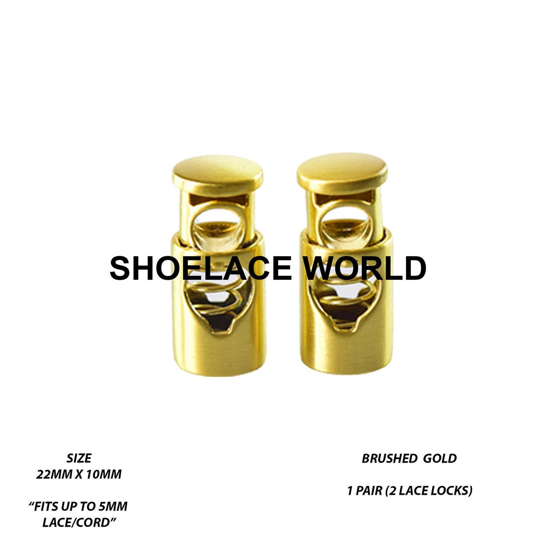 Brushed Gold Metal Shoelace Lace Locks Premium Lace Stoppers Ships Out ...