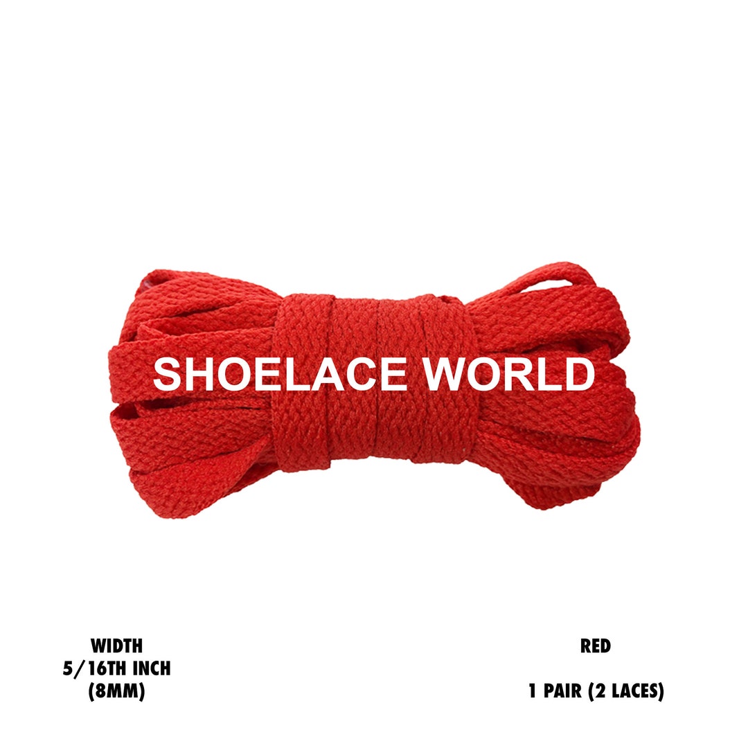 Red Classic Flat Shoelaces 5/16 Inch Laces Ships Out From the USA Next ...