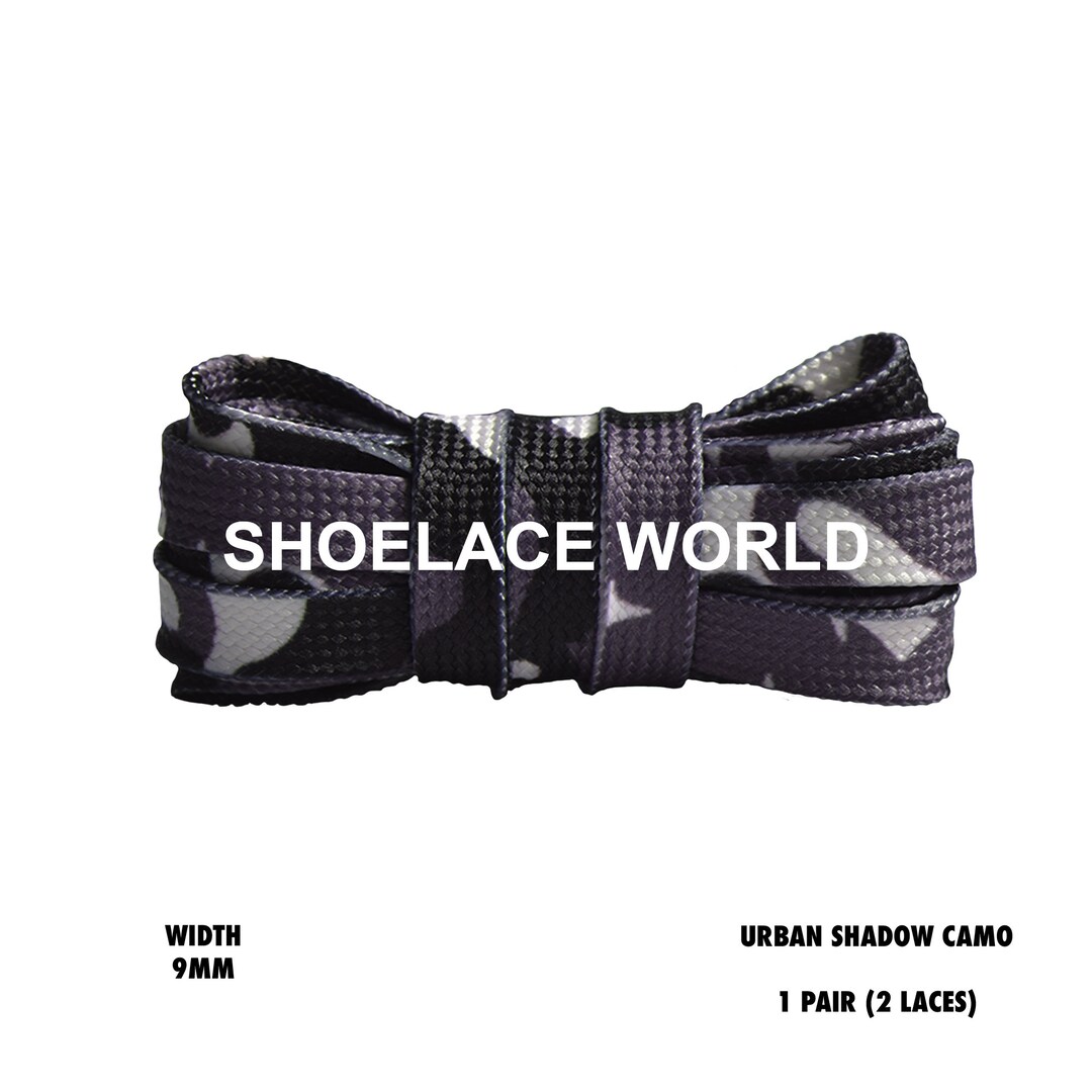 Urban Shadow Camouflage Flat Shoelaces 9mm Colorful Camo Pattern Laces ...