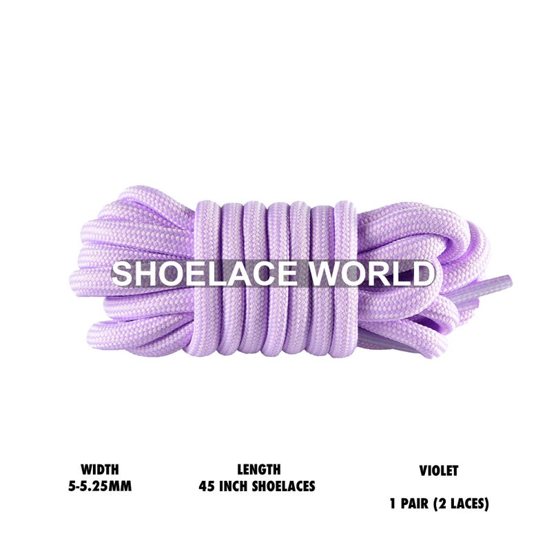 Violet 45 Inches Pastel Rope Shoelaces 5mm - 5.25mm Colorful Laces ...
