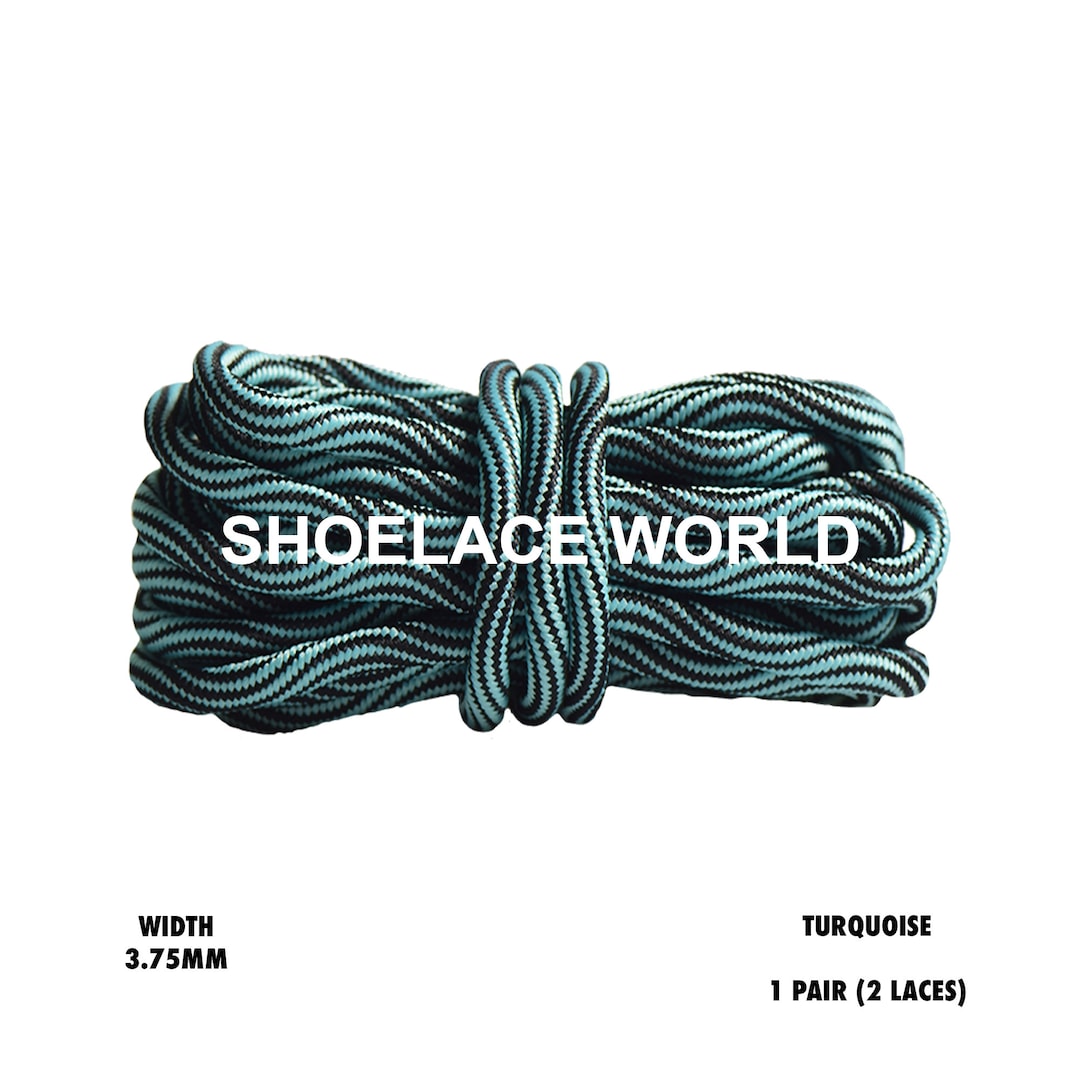 Turquoise Swirl Rope Multicolor Shoelaces 3.75 Mm Laces Ships Out From ...