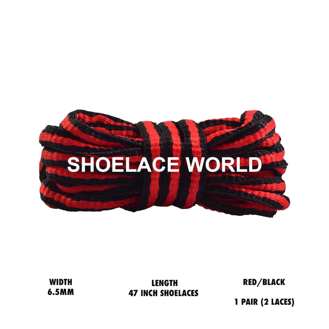 Red / Black 47 Inches Multicolor Oval Shoelaces 6.5mm Colorful Laces ...