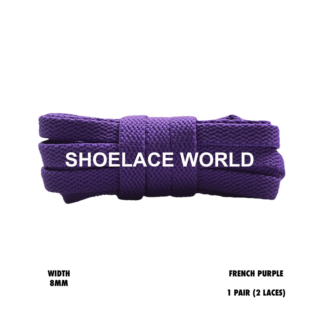 French Purple Flat Shoelaces 8mm Laces Ships Out From the USA Next Day ...