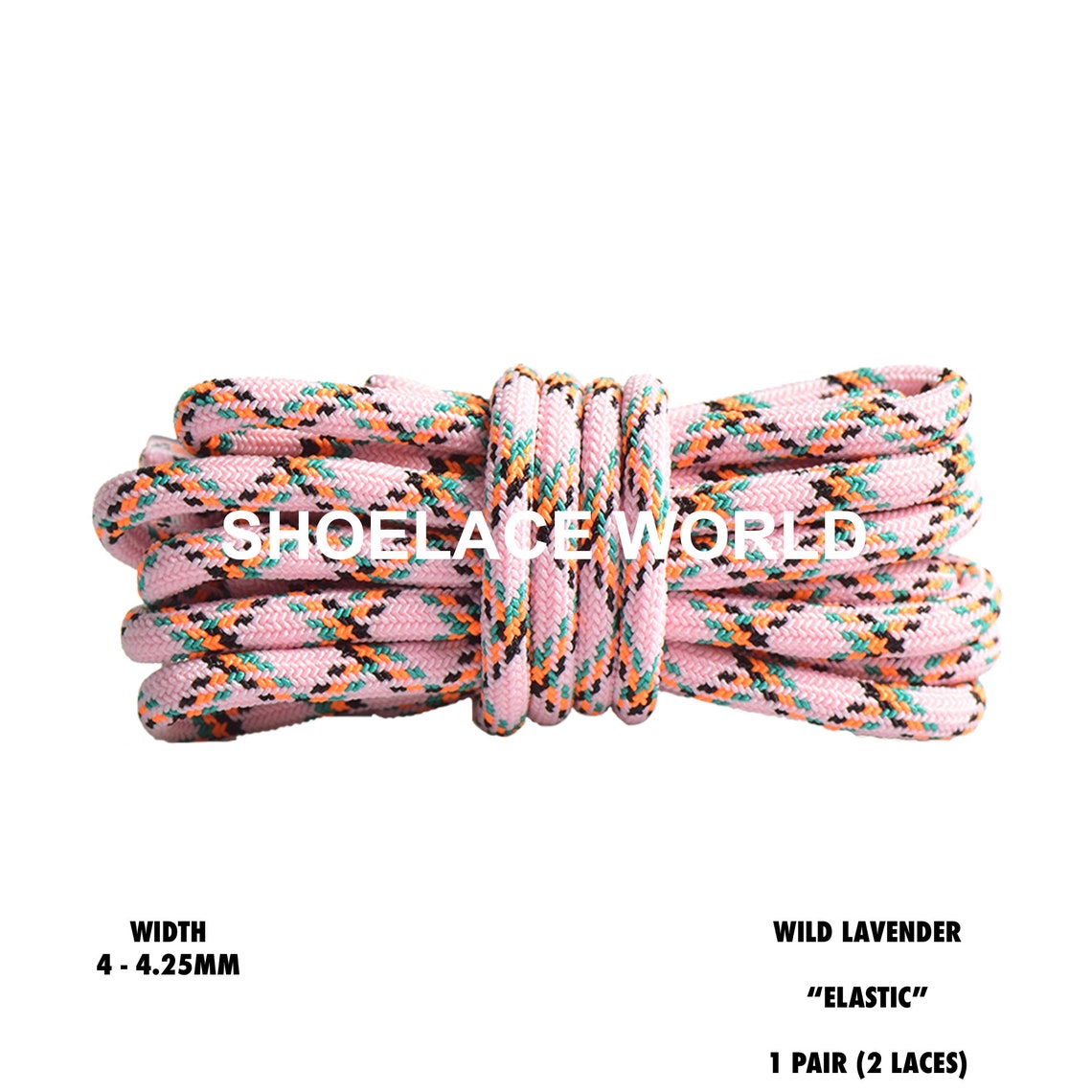 Wild Lavender Elastic Rope Multicolor Shoelaces 4.25 Mm Laces Ships Out ...