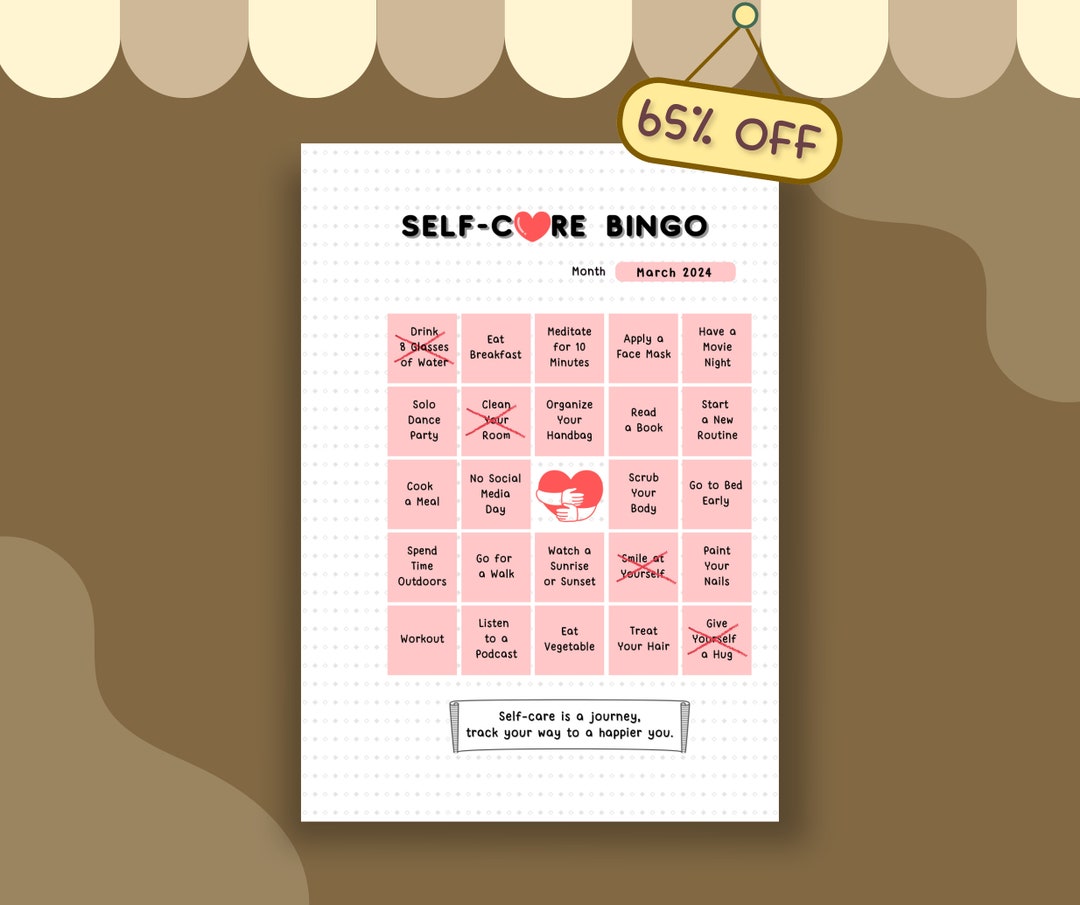 Self Care Bingo Tracker - A5 Journal Page PRINTABLE L Wellness Journal ...