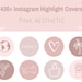 Pink Aesthetic Instagram Highlight Icons, Neutral Pink IG Story Covers ...