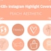 Peach Aesthetic Instagram Highlight Icons, Peach IG Story Covers ...