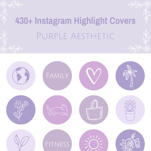 Purple Aesthetic Instagram Highlight Icons, Soft Purple IG Story Covers ...