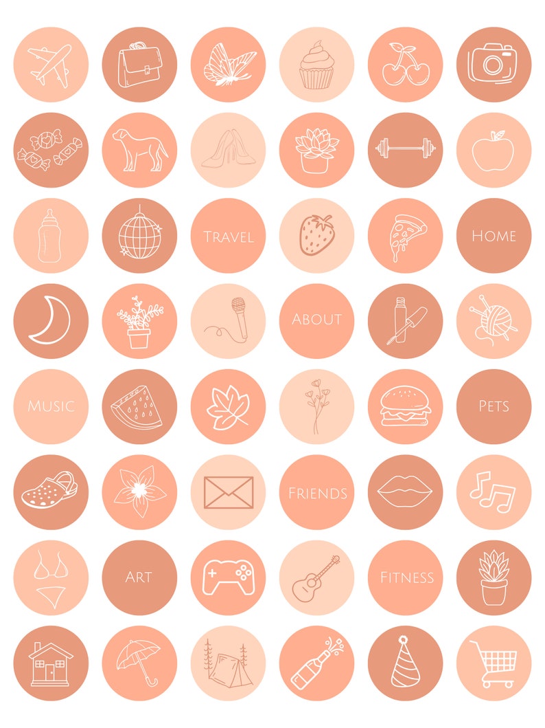 Peach Aesthetic Instagram Highlight Icons, Peach IG Story Covers ...