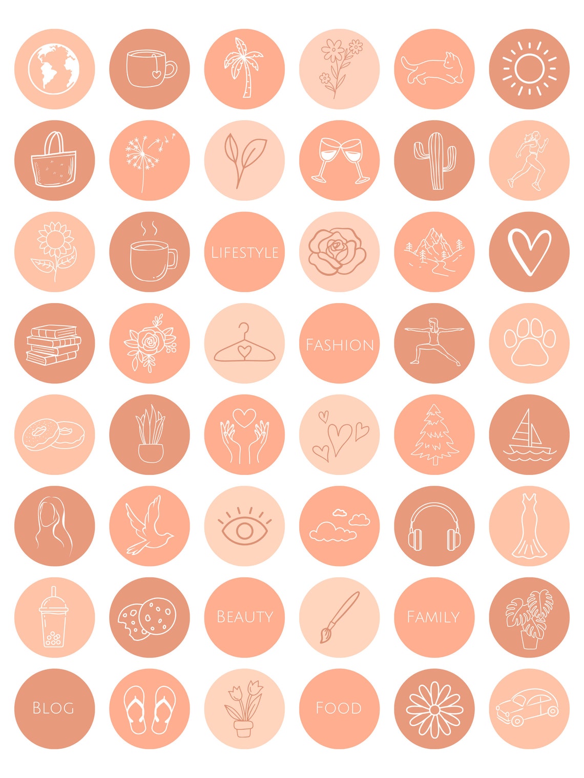 Peach Aesthetic Instagram Highlight Icons, Peach IG Story Covers ...